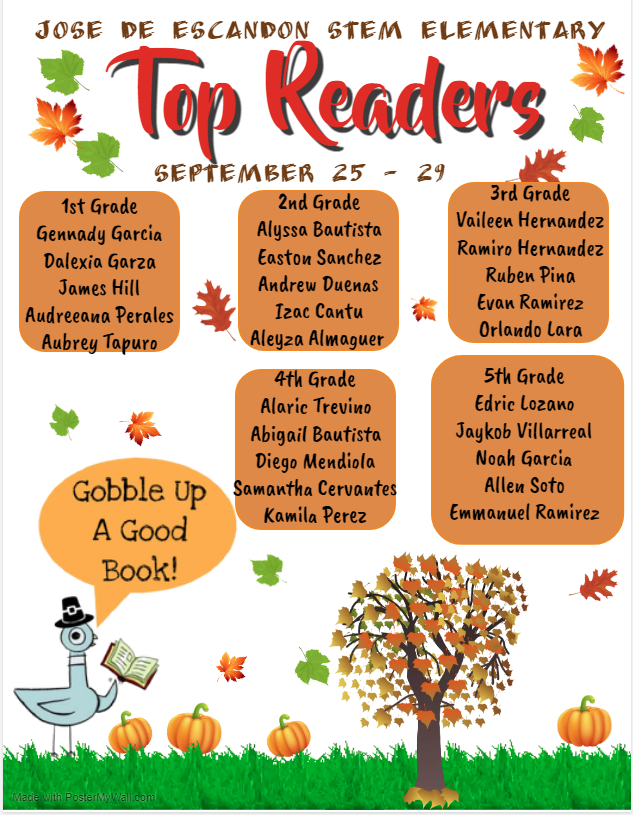 Top Readers | Jose De Escandon Elementary School
